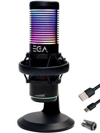 ไมโครโฟน แบบตั้งโต๊ะ EGA TYPE GMC1 Pro Microphone RGB Lighting ไฟสวย ...