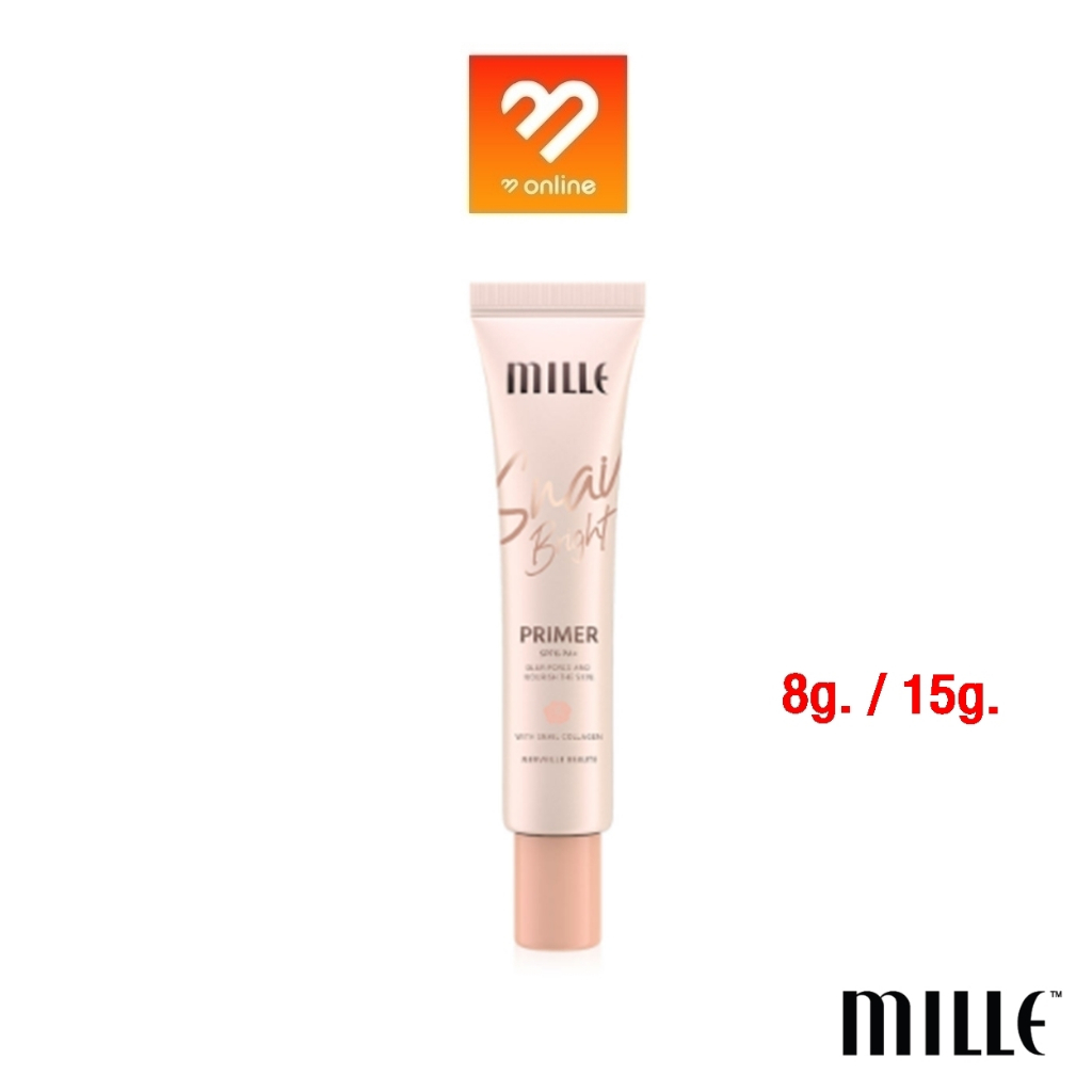 Mille Snail Bright Primer 8g./15g/30g. มิลเล่ สเนล ไบร์ท ไพรเมอร์ เบลอ ...