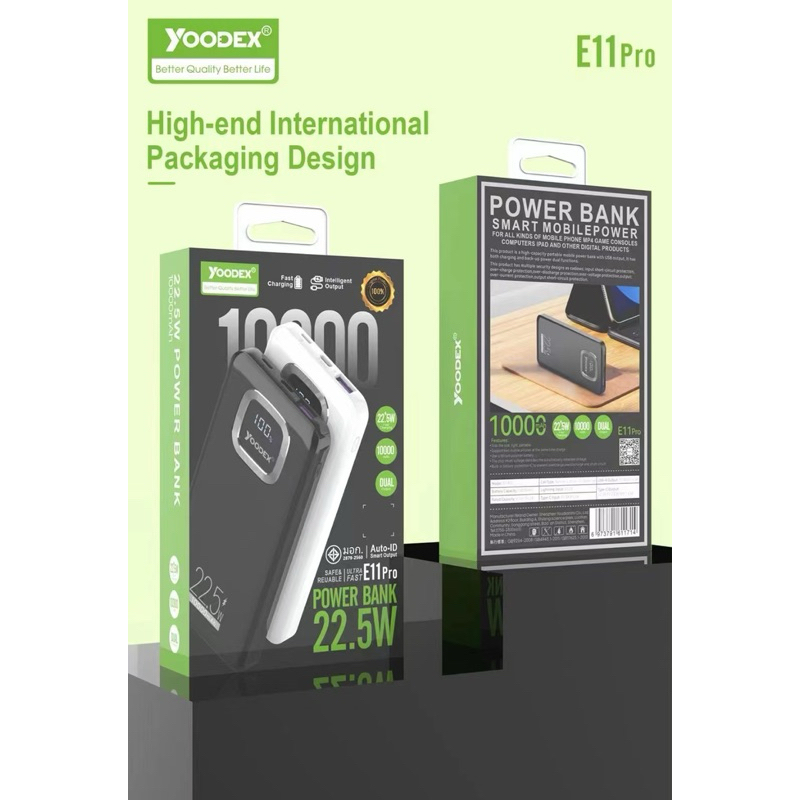 Powerbank Yoodex E11pro ของแท้100% 10000mah พาวเวอร์แบงค์ แบตสำรอง ...