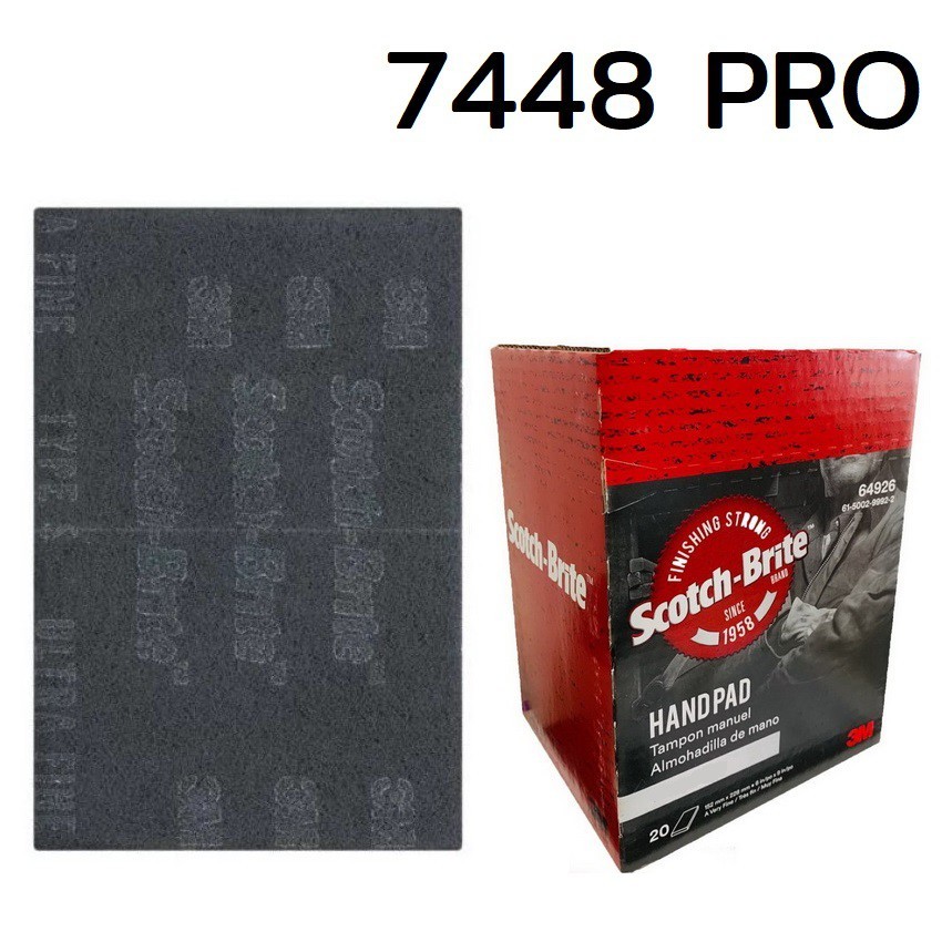 3M 7447 7448 PRO แผ่นสกอตช์ไบรต์สีแดง 6นิ้วx9นิ้ว สำหรับงานขัดที่ ...