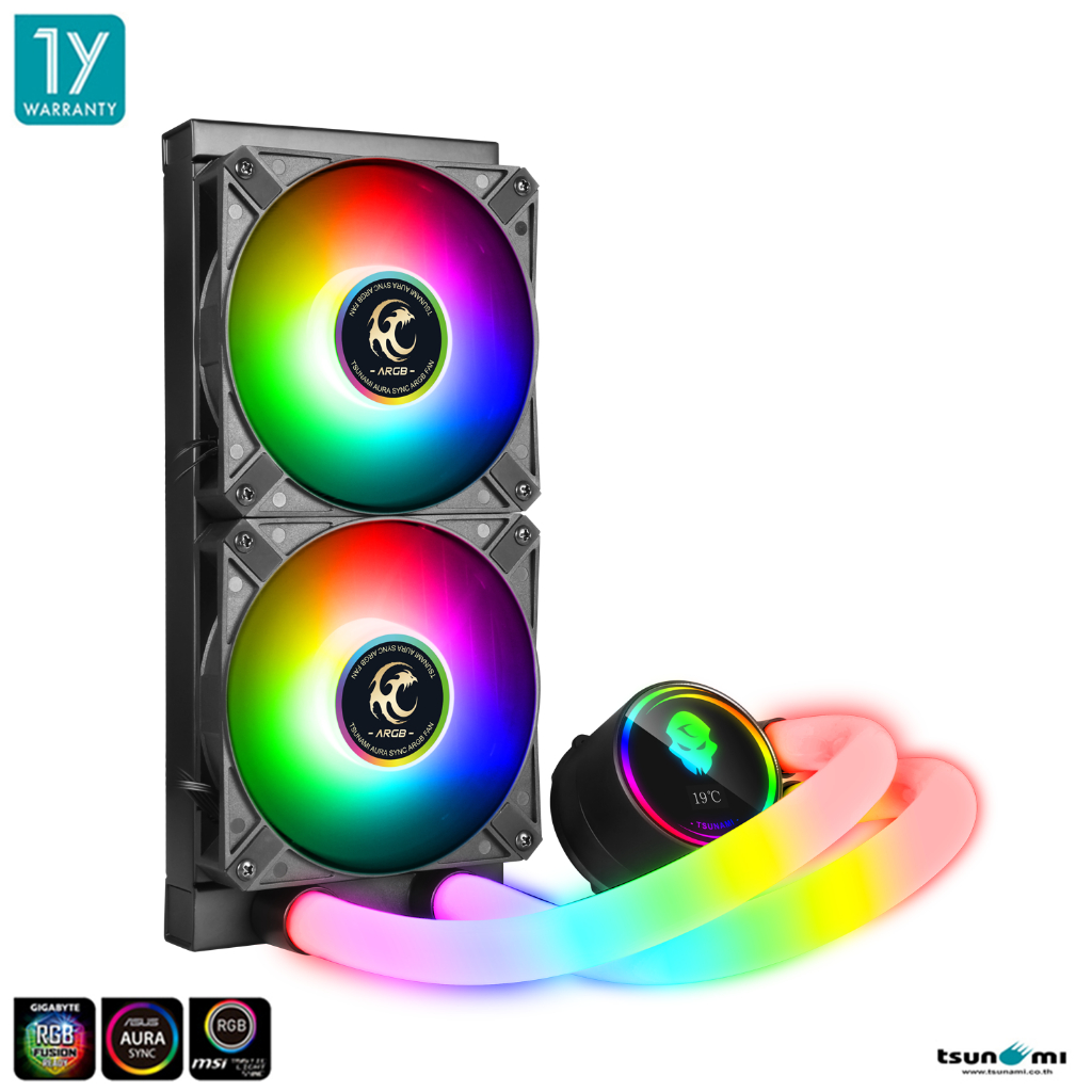 ชุดน้ำระบบปิด Tsunami SL-240 Pro KK Unlimited Deep Space Lighting ARGB ...