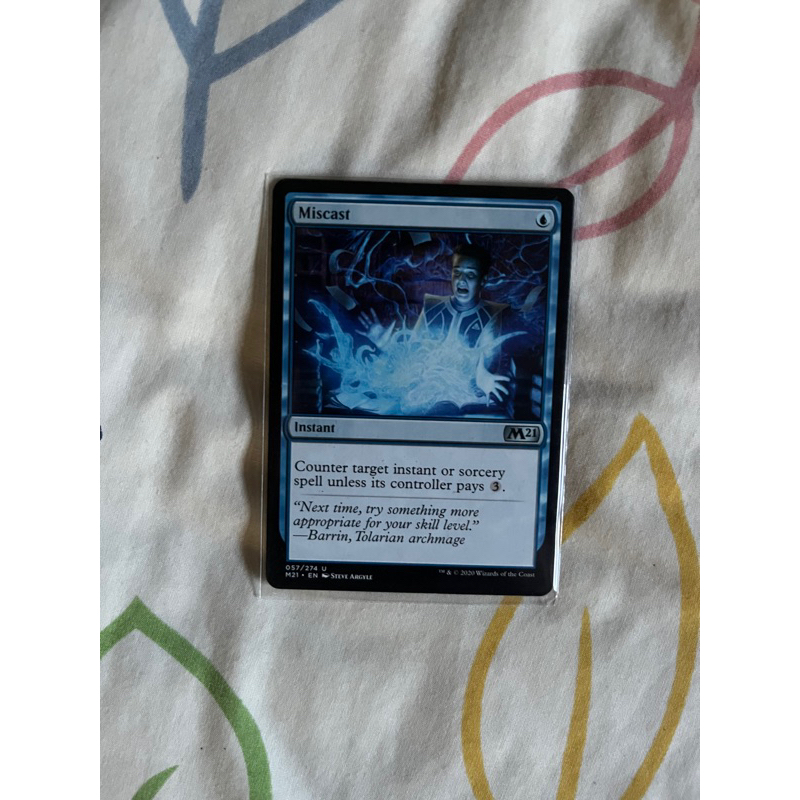 การ์ด MTG Miscast Blue Magic the gathering edh รุ่น Coreset M21 สภาพ Ex ...