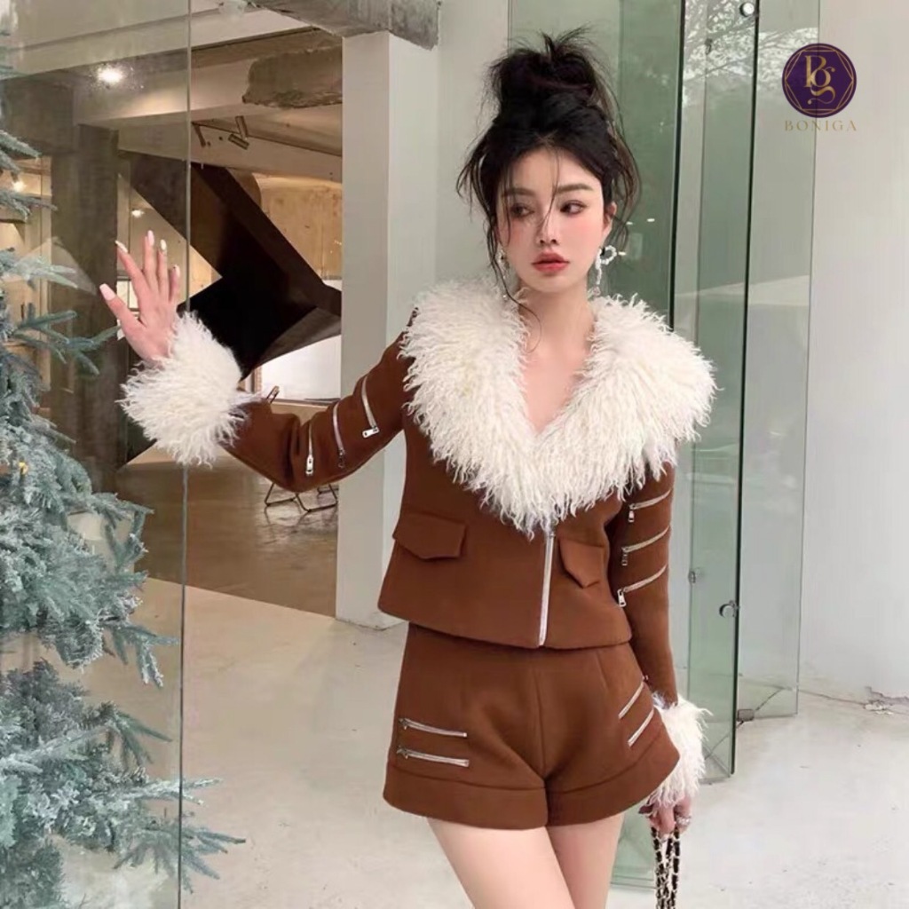 Lalisa999 Boniga(โบนิก้า) Set ขนเฟอร์สุดหรู | Shopee Thailand