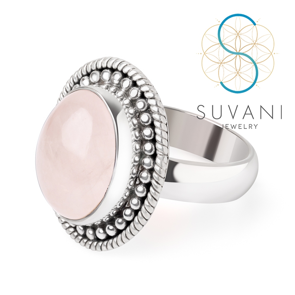 SUVANI เงินแท้ 92.5% แหวนหินโรสควอตซ์ (Rose Quartz) หินสีชมพู หินแห่ง ...