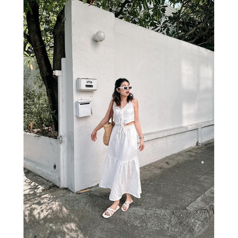 Kathy set ชุดเซทผ้าสาลู : Everydaylookk store | Shopee Thailand