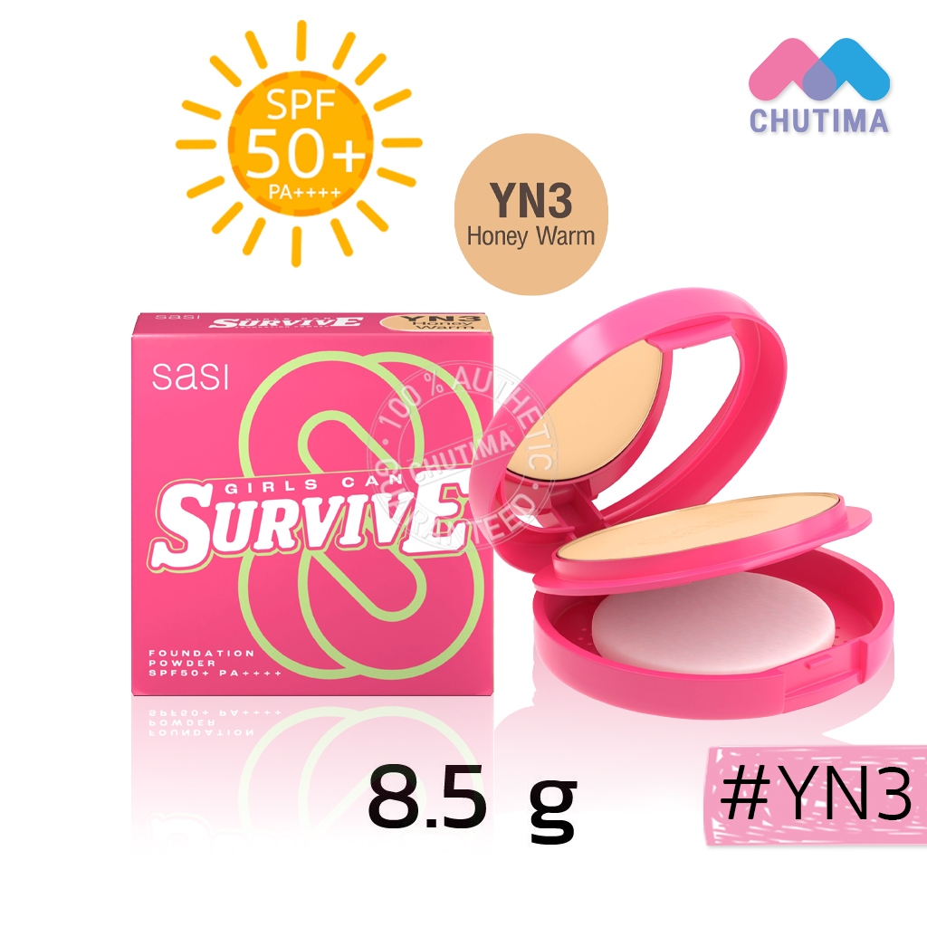 ศศิ แป้งพัฟ ผสมรองพื้น คุมมัน Sasi Girls Can Survive Foundation Powder SPF50+ PA++++ 4.5 g / 8.5 ...
