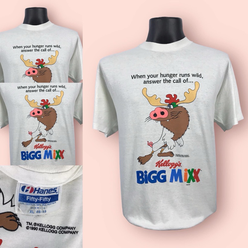 1990s Kellogg’s Bigg Mixx Cereal T-Shirtผ้า 50:50 90s อก 23.3 ยาวสุด 29 ...