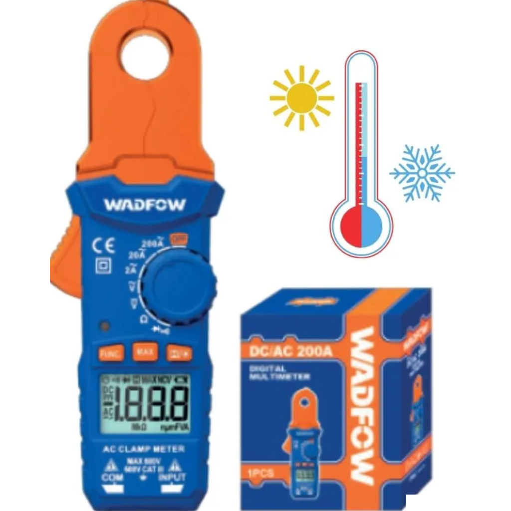 WADFOW แคลมป์มิเตอร์ DC/AC 200A รุ่น WDM65015 อุปกรณ์เกี่ยวกับไฟฟ้า วัต ...