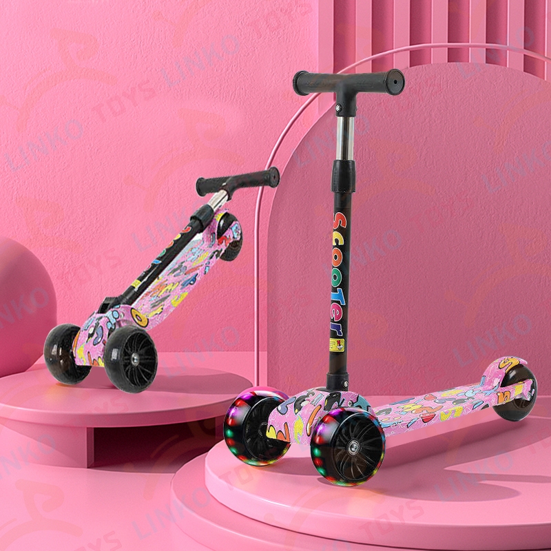 ⚡พร้อมส่งที่ไทย⚡สกูตเตอร์เด็ก scooter เด็ก สกู้ตเตอร์ ล้อมีแฟลช พับได้ ของเล่นเด็ก สกูดเตอร์เด็ก ...