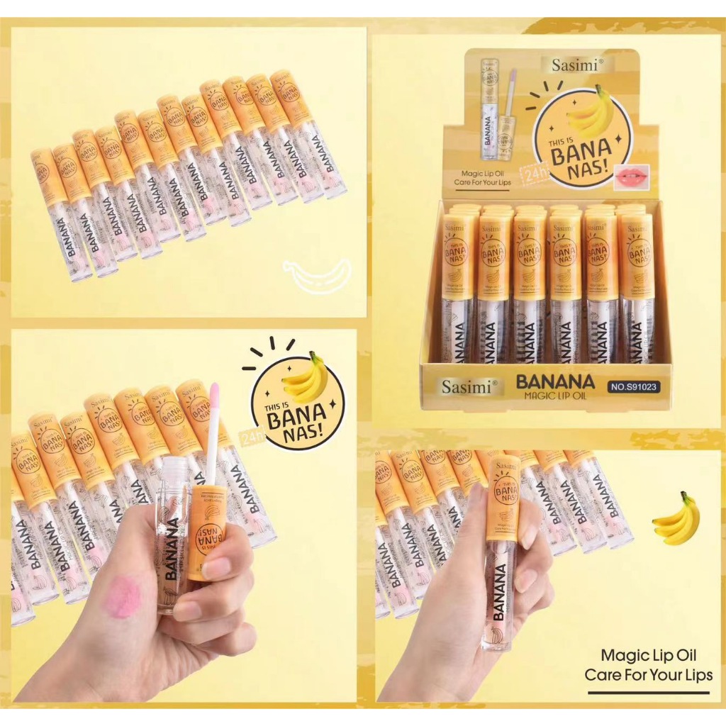 S91023 เมจิกลิปออยล์ SASIMI BANANA ลิปกล้วย กลิ่นหอม ทาทับลิปเเมทต์ได้ ฉ่ำวาวสุดๆ บำรุงริมฝีปาก ...