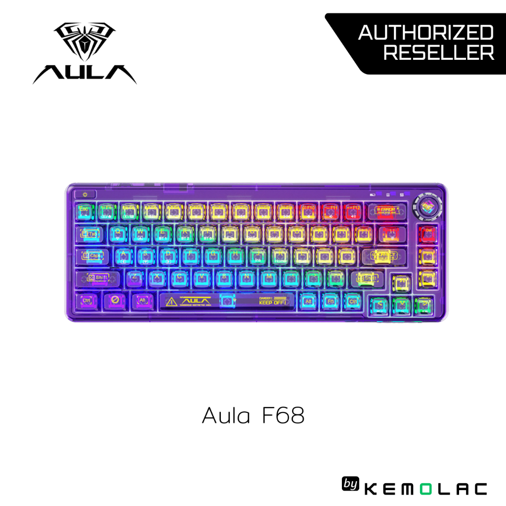 Aula F68 Custom keyboard คีย์บอร์ดใส โปร่งแสง | Shopee Thailand