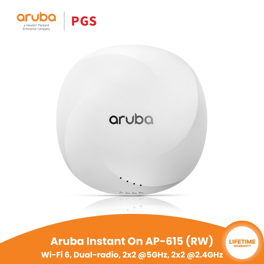 Aruba Instant On (อุปกรณ์กระจายสัญญาณ) รุ่น AP-615 (RW) Wi-Fi 6, Dual-radio, 2x2 @5GHz, 2x2 @2 ...