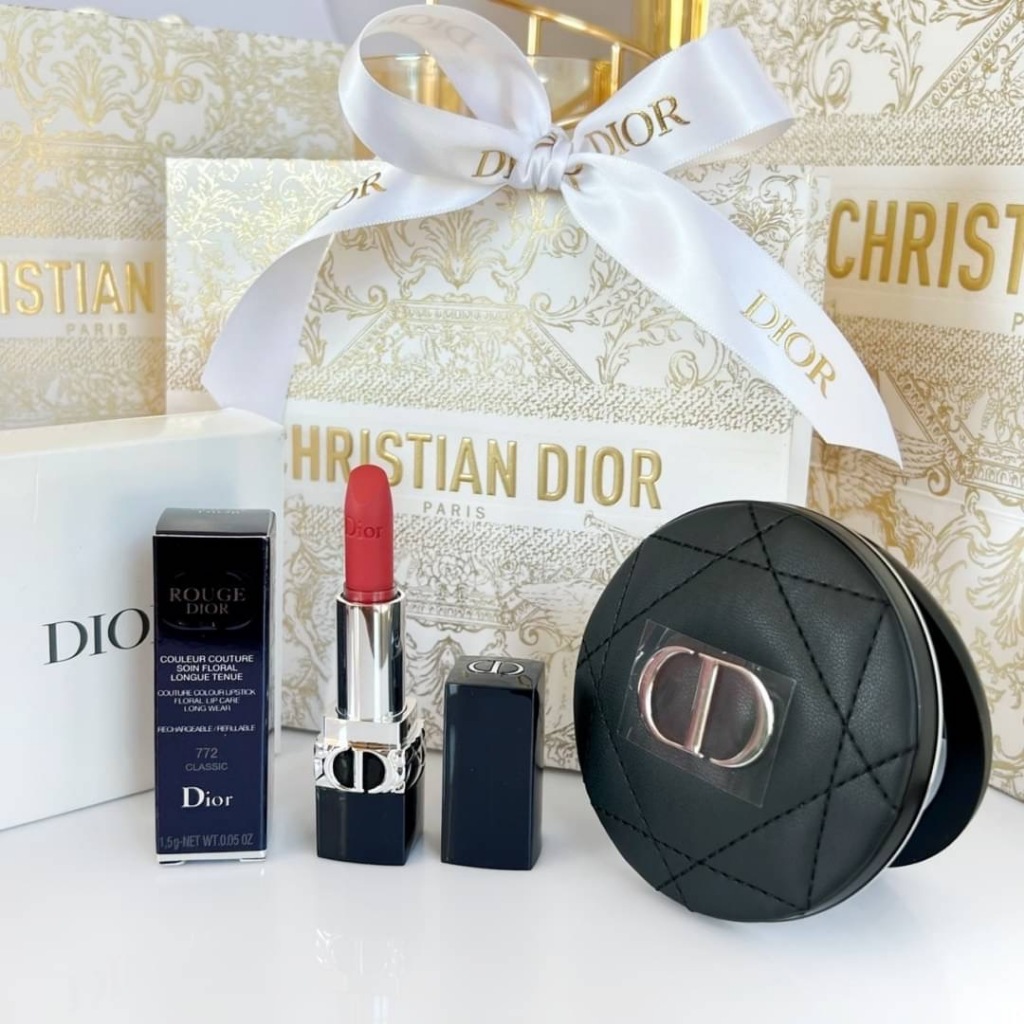 Dior Rouge Lipstick & Pocket Mirror Set | Shopee Thailand