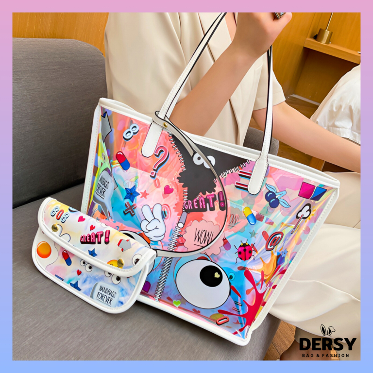 กระเป๋าตาโต EYE THEME ( ทรงช้อปปิ้ง เซ็ต 3 ใบ ) #ET0009 | Shopee Thailand