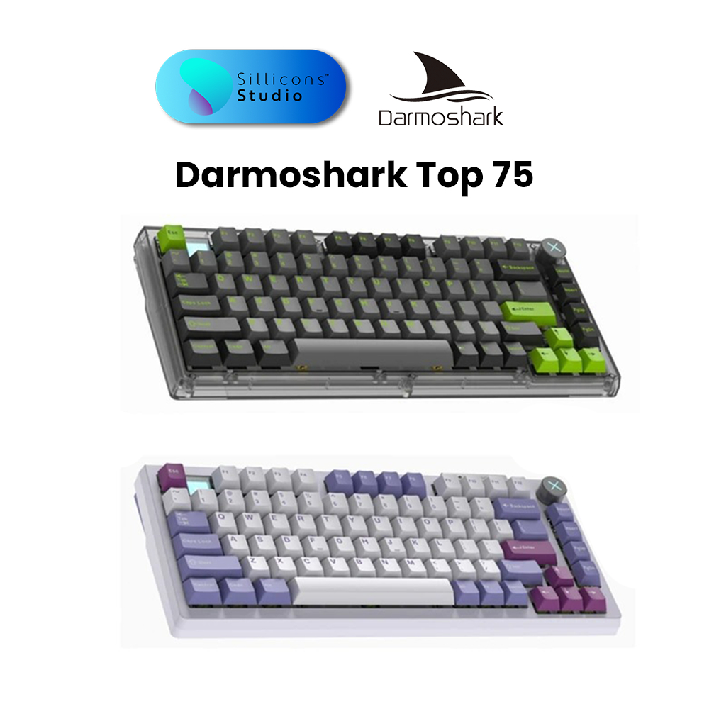 Darmoshark TOP75 81 Keys 75% RGB Bluetooth 5.0/2.4G Wireless/Wired Gaming Mechanical Keyboard ...