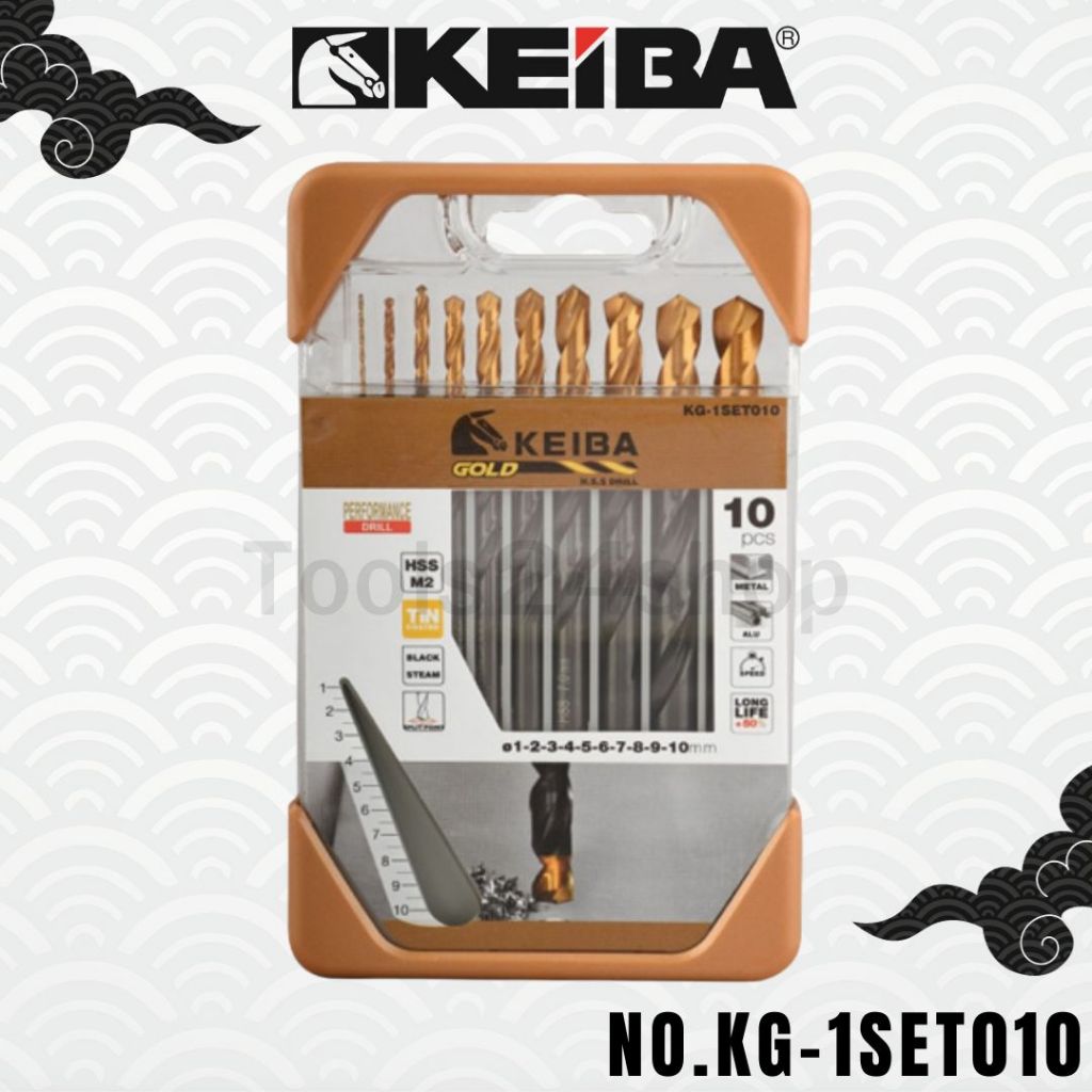 KEIBA ชุดดอกสว่านดำทอง 10 ตัวชุด ขนาด 1.0 - 10.0 mm. No.KG-1SET010 | Shopee Thailand