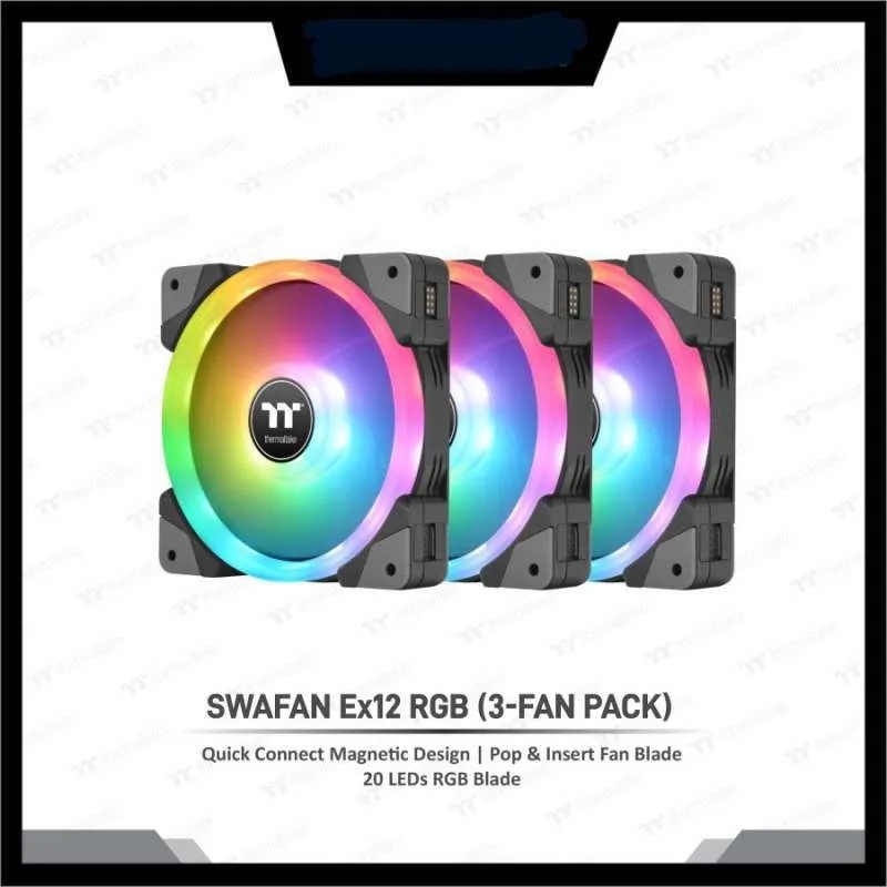 Thermaltake SWAFAN EX12 RGB PC Cooling Fan TT Premium Edition (3-Fan ...