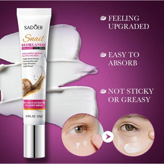 ( มีส่งด่วน ) Sadoer Snail Reorganize Collagen Eye Cream ครีมบำรุงรอบดวงตา คอลลาเจน หอยทาก ขนาด ...