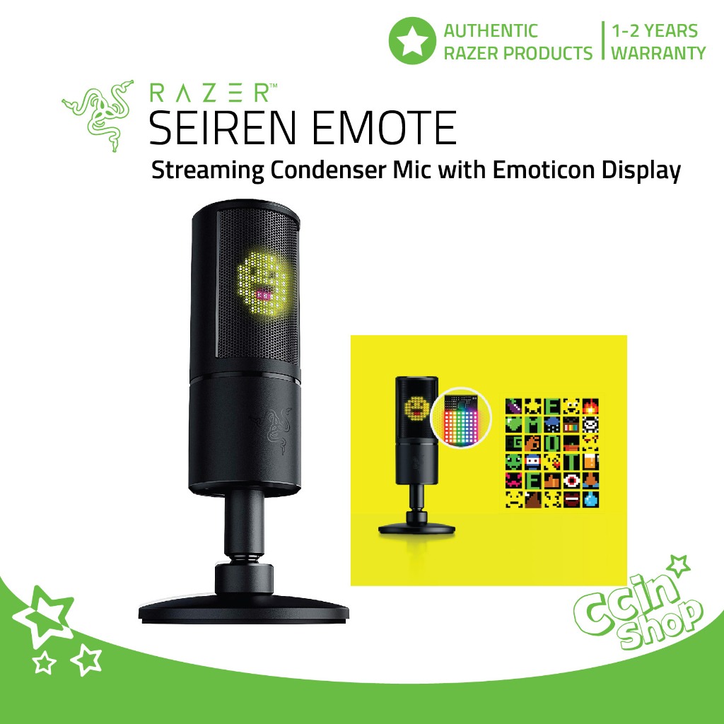 ไมค์คอม Razer Seiren Emote Streaming Condenser Mic with Emoticon ...