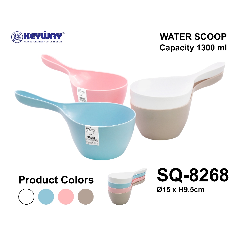 Keyway SQ-8268 กระบวยตักน้ำ - 1300 ml. (ขันน้ำพลาสติคมีด้าม - WATER SCOOP) เกรดA - สีใหม่ 2024 ...