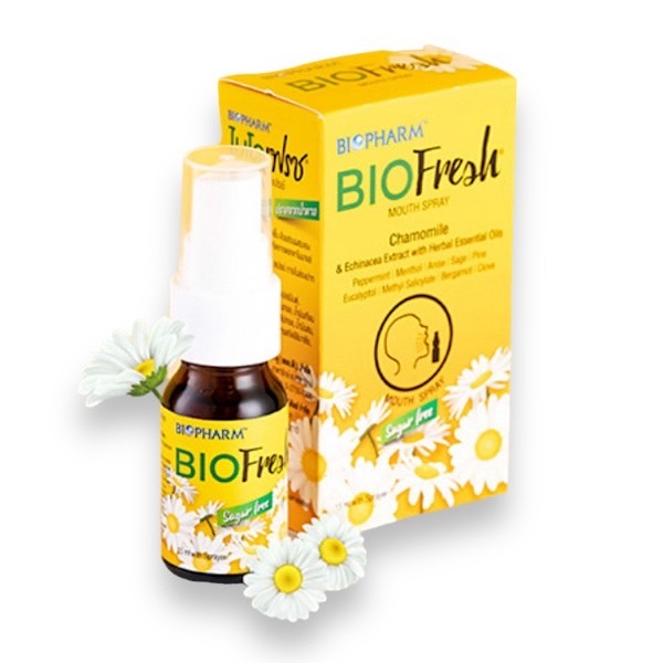 BIOPHARM BIOfresh Mouth Spray 15mL ((สเปรย์พ่นคอ)) สารสกัดสมุนไพร ...