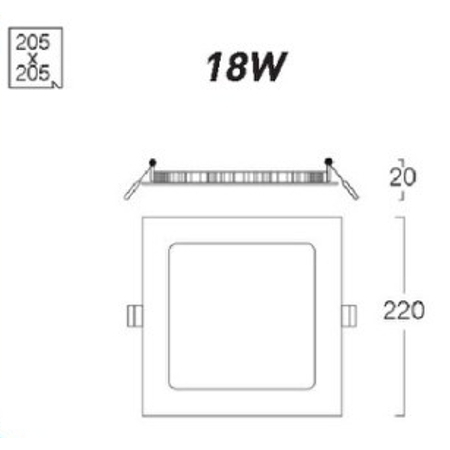 LED Panel Recessed Hight Watt 18W/24W มี 2 แสงให้เลือก DL ขาว / WW ส้ม ...