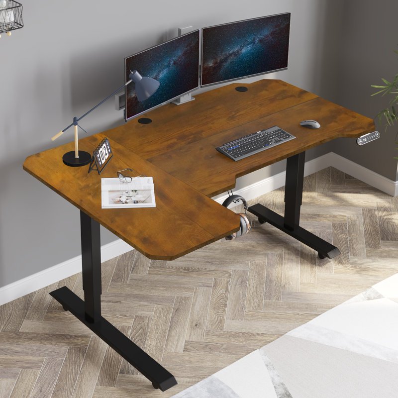 Mxtark 1.5M L Shape Electric Desk 59 inches Height Adjustable L-Shape ...