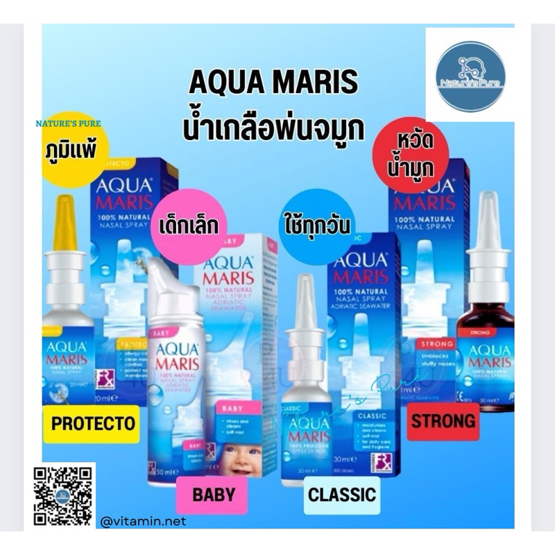 Aqua Maris Baby Nasal Spray / Aqua Maris Classic / Aqua Maris Strong / Aqua Maris Protecto อควา ...