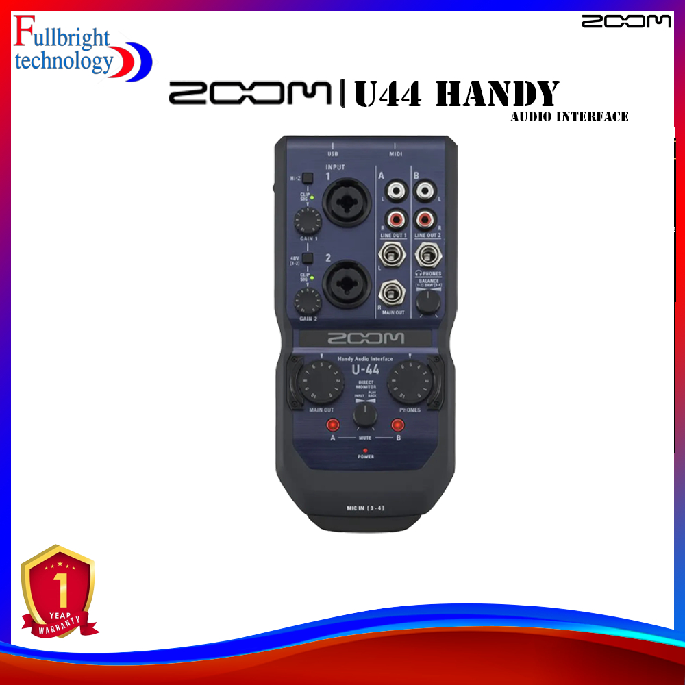 ZOOM U44 Handy Audio Interface ออดิโอ อินเตอร์เฟส ประกันศูนย์ 1 ปี ...