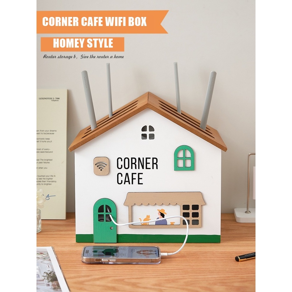 🏠 กล่องจัดระเบียบรางปลั๊กไฟ,เร้าเตอร์ Router WIFI รูปบ้านรุ่น CORNER ...