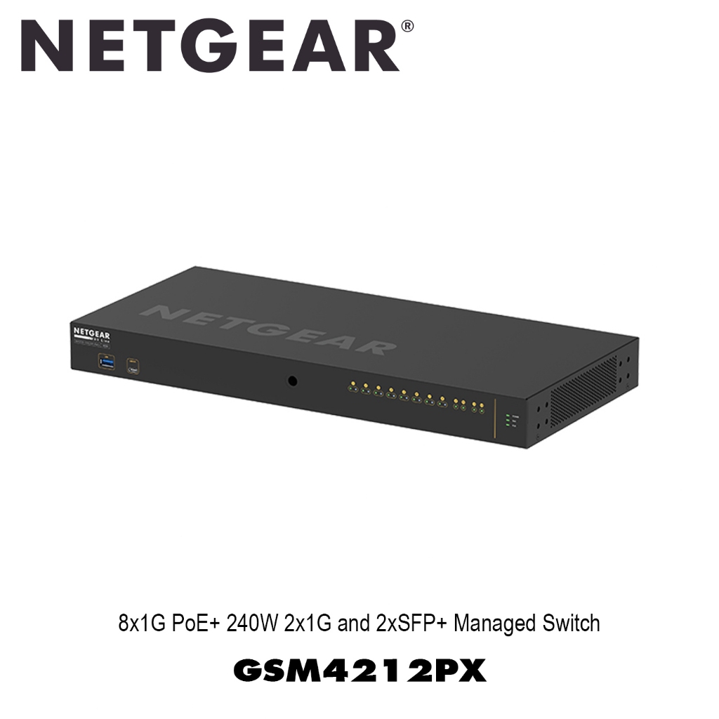 Netgear GSM4212PX 8x1G PoE+ 240W 2x1G and 2xSFP+ Managed Switch (AV ...