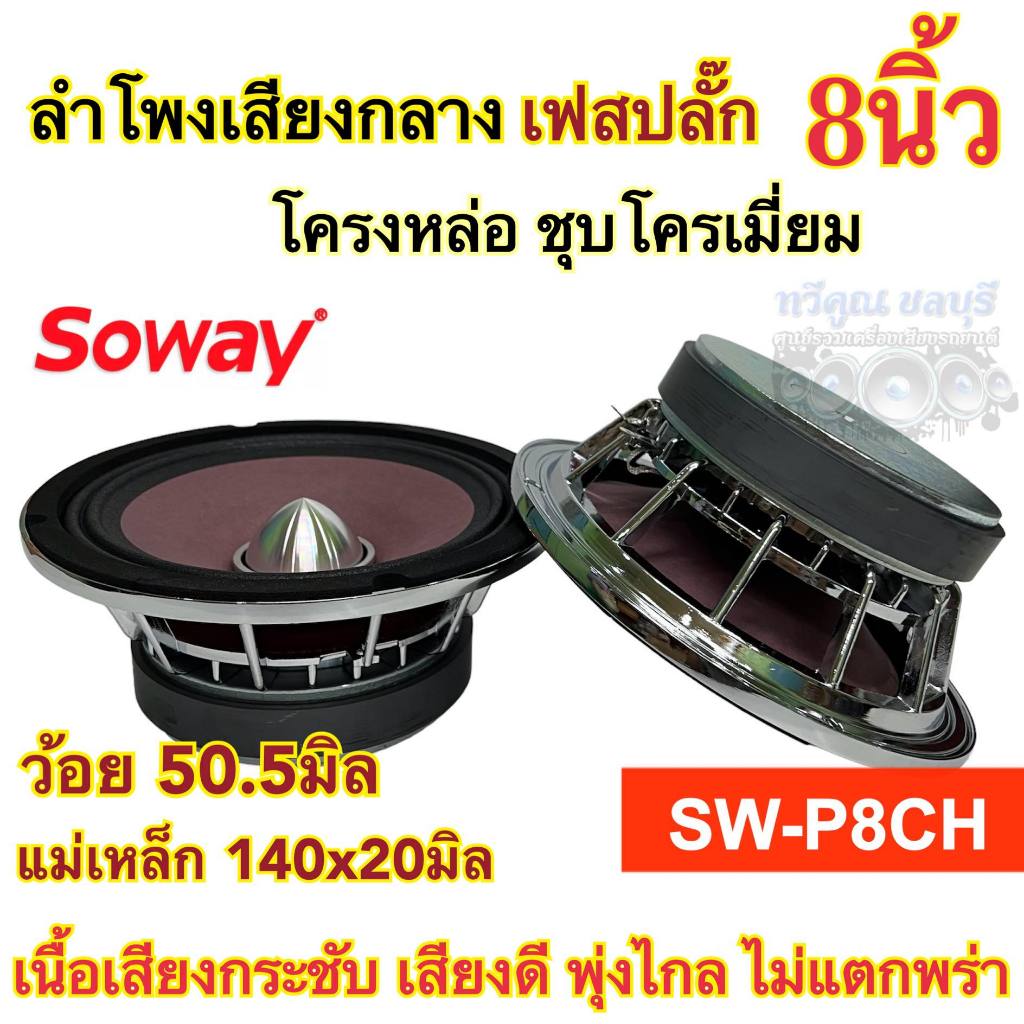 ลำโพงเสียงกลาง 8นิ้ว แบรนด์ Soway SW-P8CH แม่เหล็ก140x20มิล ว้อย50.5มิล ...