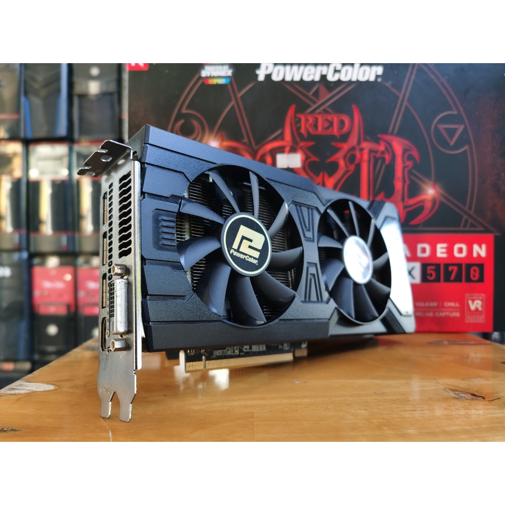 การ์ดจอ VGA (การ์ดแสดงผล) AMD POWERCOLOR RX570/580 RED DRAGON 4GB/DDR5 ...