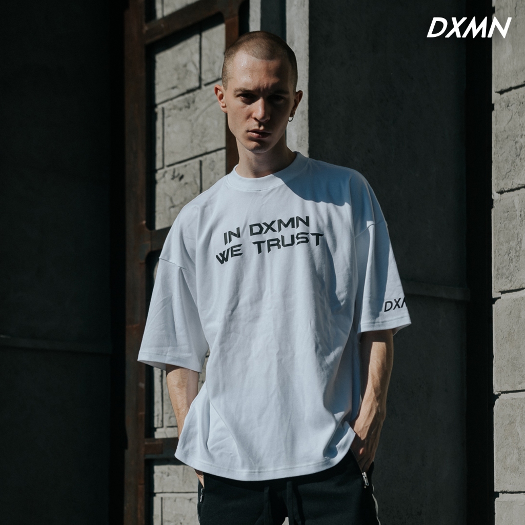 DXMN Clothing "IN DXMN WE TRUST" Oversized Tee (White) | Shopee Thailand