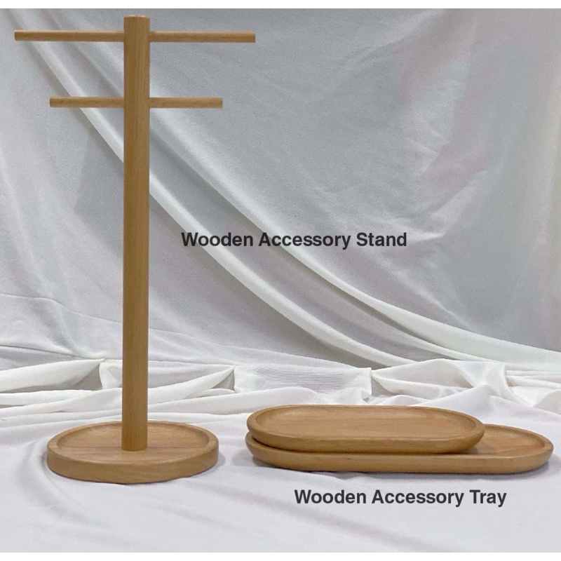 Muji Wooden Accessory Stand/Tray มูจิ ถาดไม้/ที่แขวน วางเครื่องประดับ ...