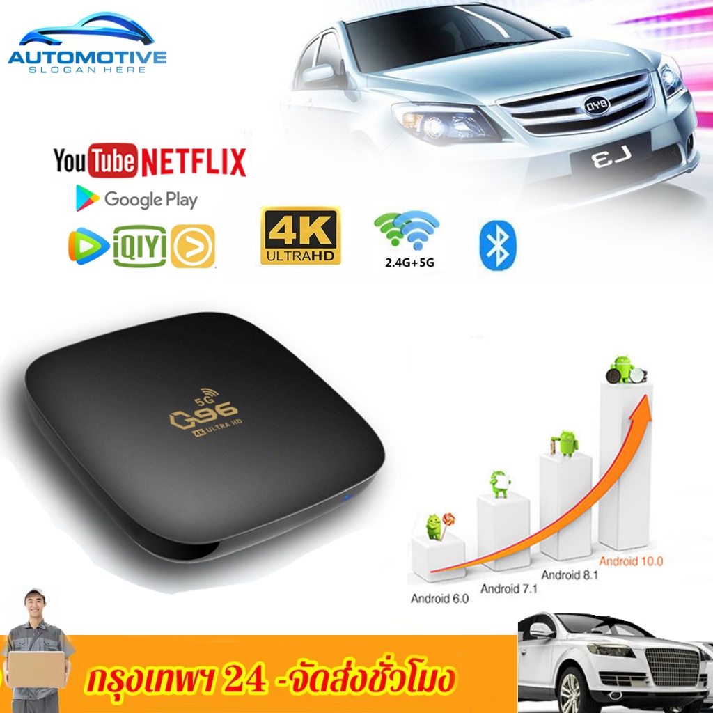 Android box Q96 กล่อง android tv กล่องทีวี แอนดรอยด์ box รถยนต์ RAM 8G ...