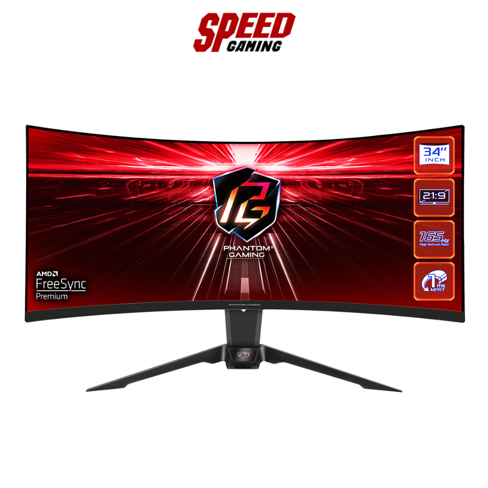 ASROCK PG34WQ15R2B MONITOR (จอมอนิเตอร์) 34" VA 2K 165Hz 1MS/ By Speed ...