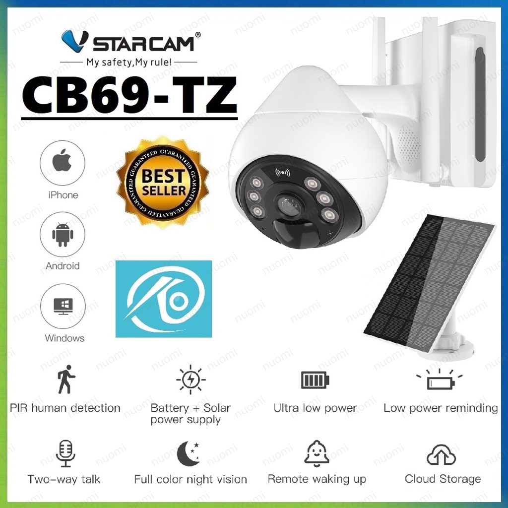 VSTARCAM CB69-TZ SUPER HD 1296P 3.0mp WiFi กล้องวงจรปิดไร้สาย กล้องโซล่าเซลล์ พร้อมแบตเตอรี่ใน ...