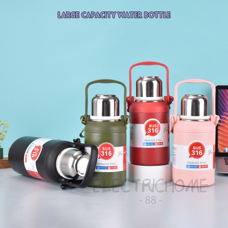 แก้วสแตนเลส กระติกเก็บความเย็น พร้อมหูหิ้วสายคล้อง 900ml/1300ml เก็บอุณหภูมิ A2658 | Shopee Thailand