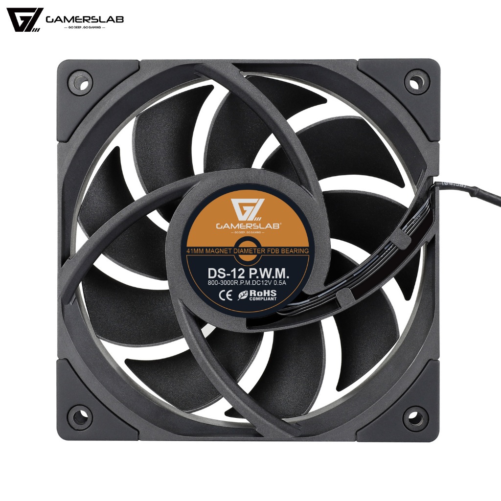 Gamerslab Make In Black Series DS-12 3000RPM FDB 12cm Cooling Fan | Shopee Thailand
