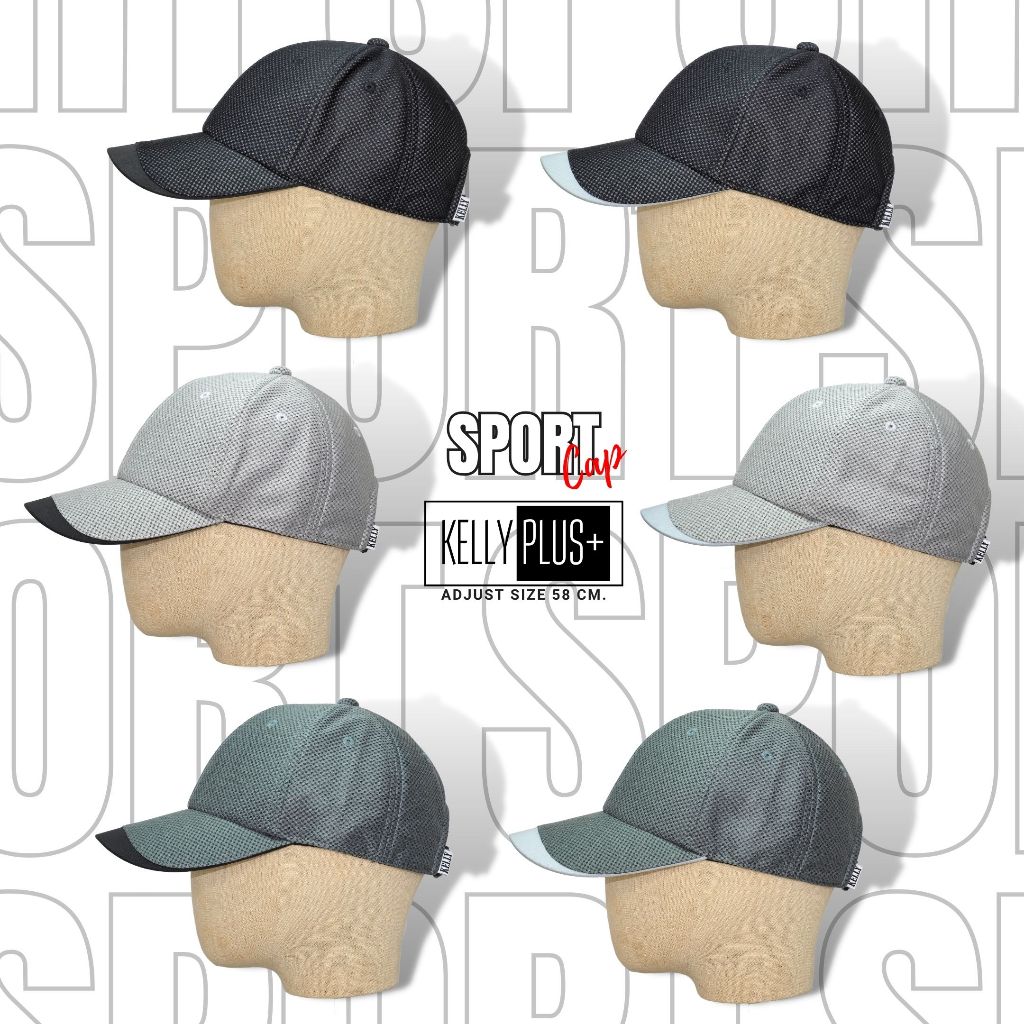 หมวกกีฬาผู้ใหญ่ทรงแก๊ป ผ้าไมโครหลุมกล๊อฟ ( Tricot Fancy Sport Cap Size ...