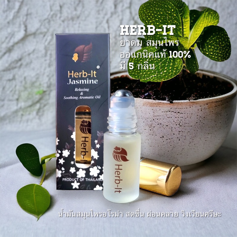 Herbit Aromatic Jasmine Roll-on ยาดม กลิ่นมะลิ ยาดม สมุนไพร ออแกนิคแท้ ...