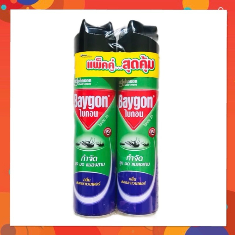 แพ็คคู่ 600 มล.*2 ขวด Baygon ไบกอน สเปร์ยกำจัดยุง มด แมลงสาบ กลิ่นดอกลา ...
