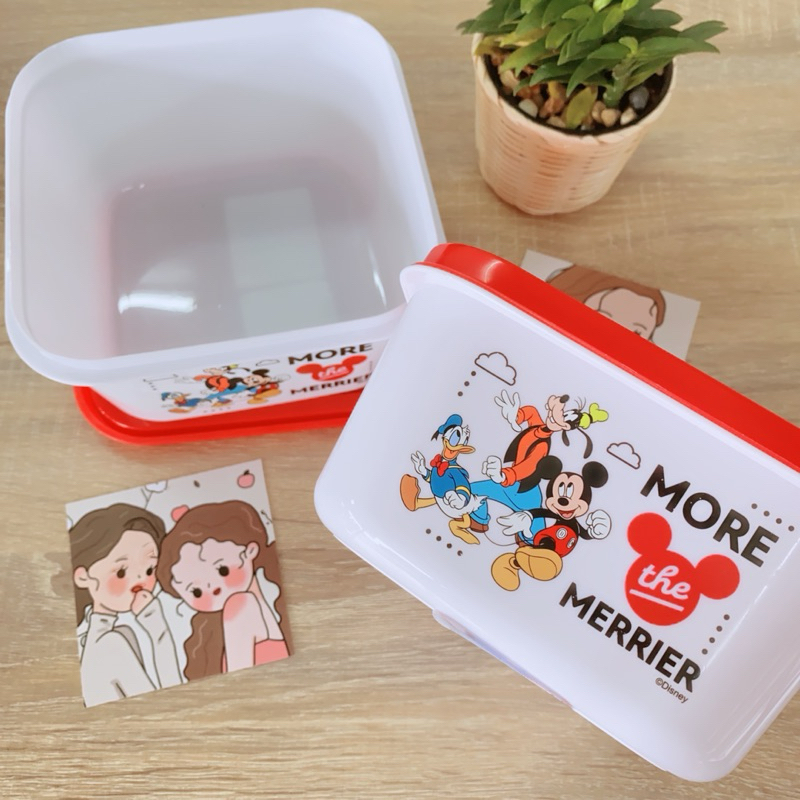 กล่องอาหารเหลี่ยม ฝา PE Mickey Mouse | Shopee Thailand