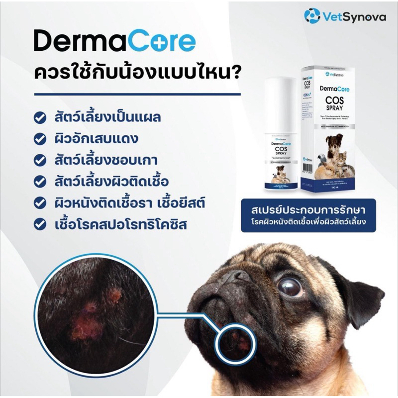 Dermacore COS Spray ช่วยดูแลผิวสัตว์เลี้ยง ใช้ล้าง ทำความสะอาด และเพิ่ม ...