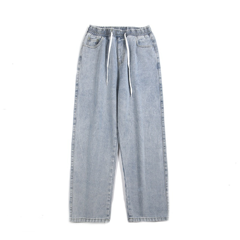 กางเกงยีนส์ผู้ชายทรงกระบอก sth basic jeans เอวยางยืด มินิมอล เกาหลี y2k ...