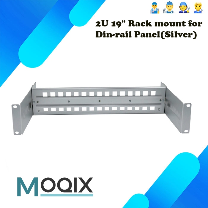 2U 19" Rack mount for Din-rail Panel(Silver color) | Shopee Thailand