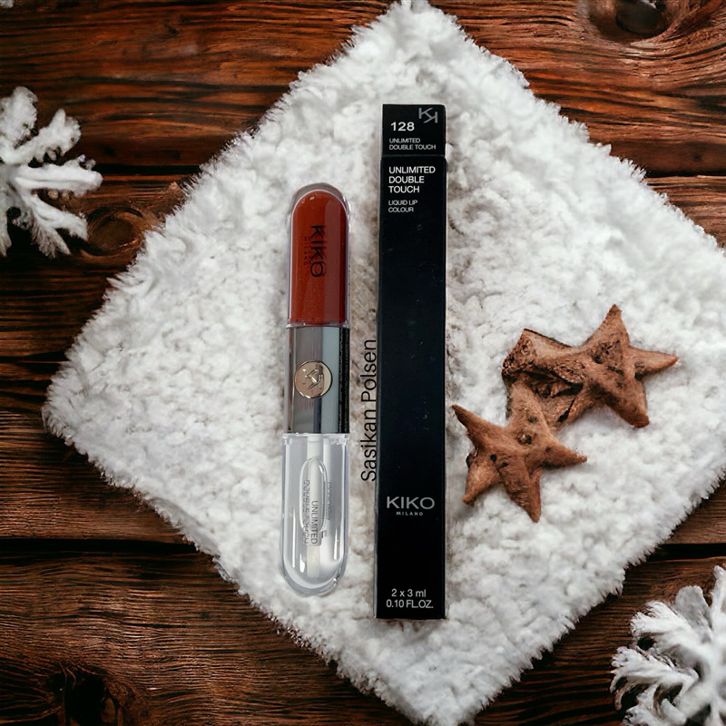 สี 128 Red Brick/KIKO Unlimited Double Touch 6 ml.ลิควิดลิปสติก 2 หัว ...