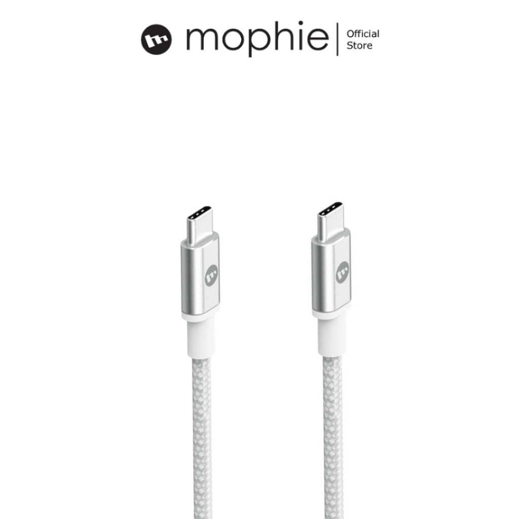 สายชาร์ท Mophie Cable C to C 3.1-5Gbps 100W 2M-White | Shopee Thailand