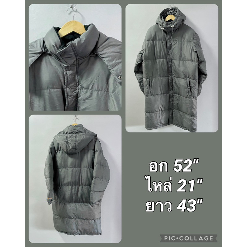 (มือสอง)Long padding jacket สีเทา แบรนด์ญี่ปุ่น | Shopee Thailand